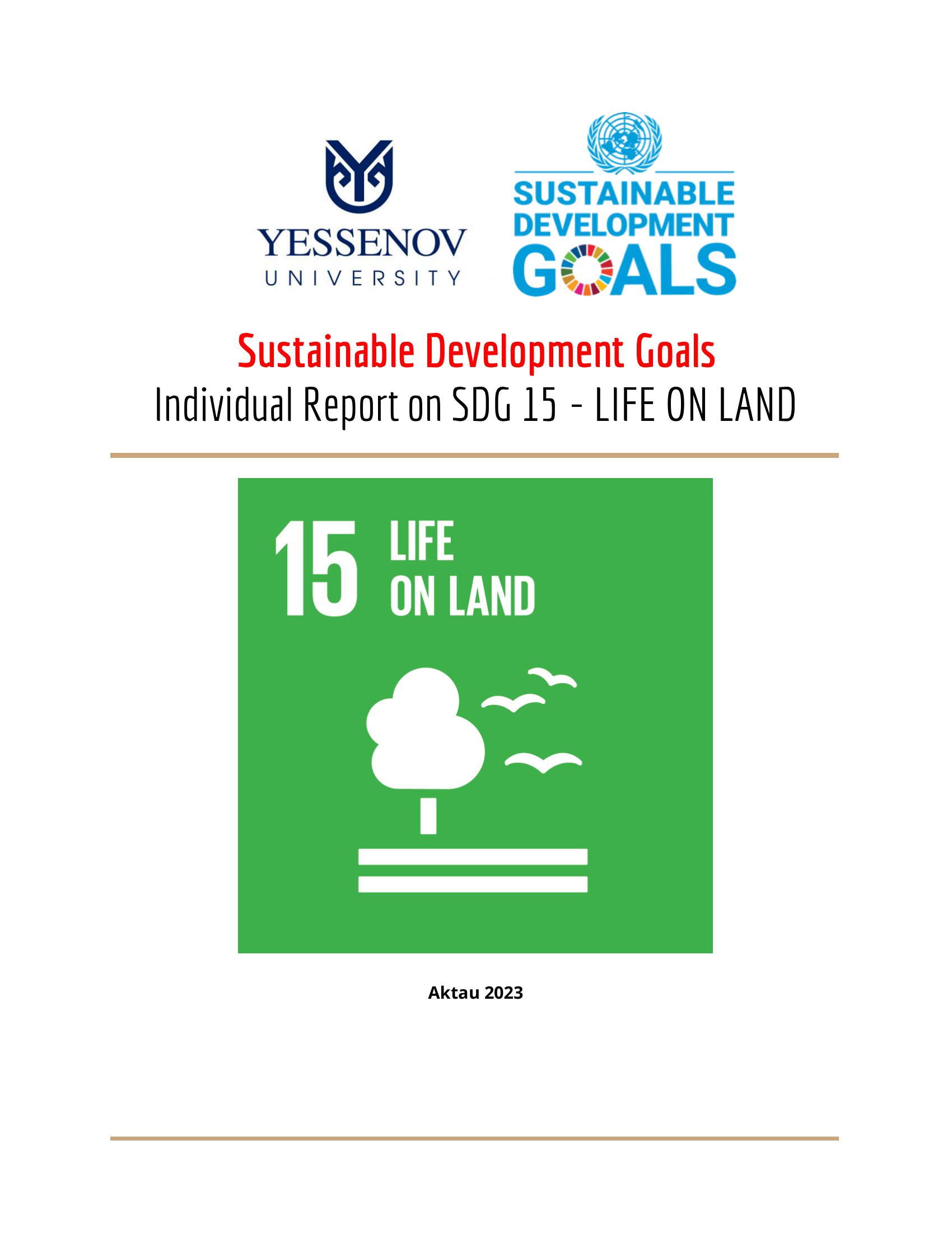 SDG 15 LIFE ON LAND – Yessenov University