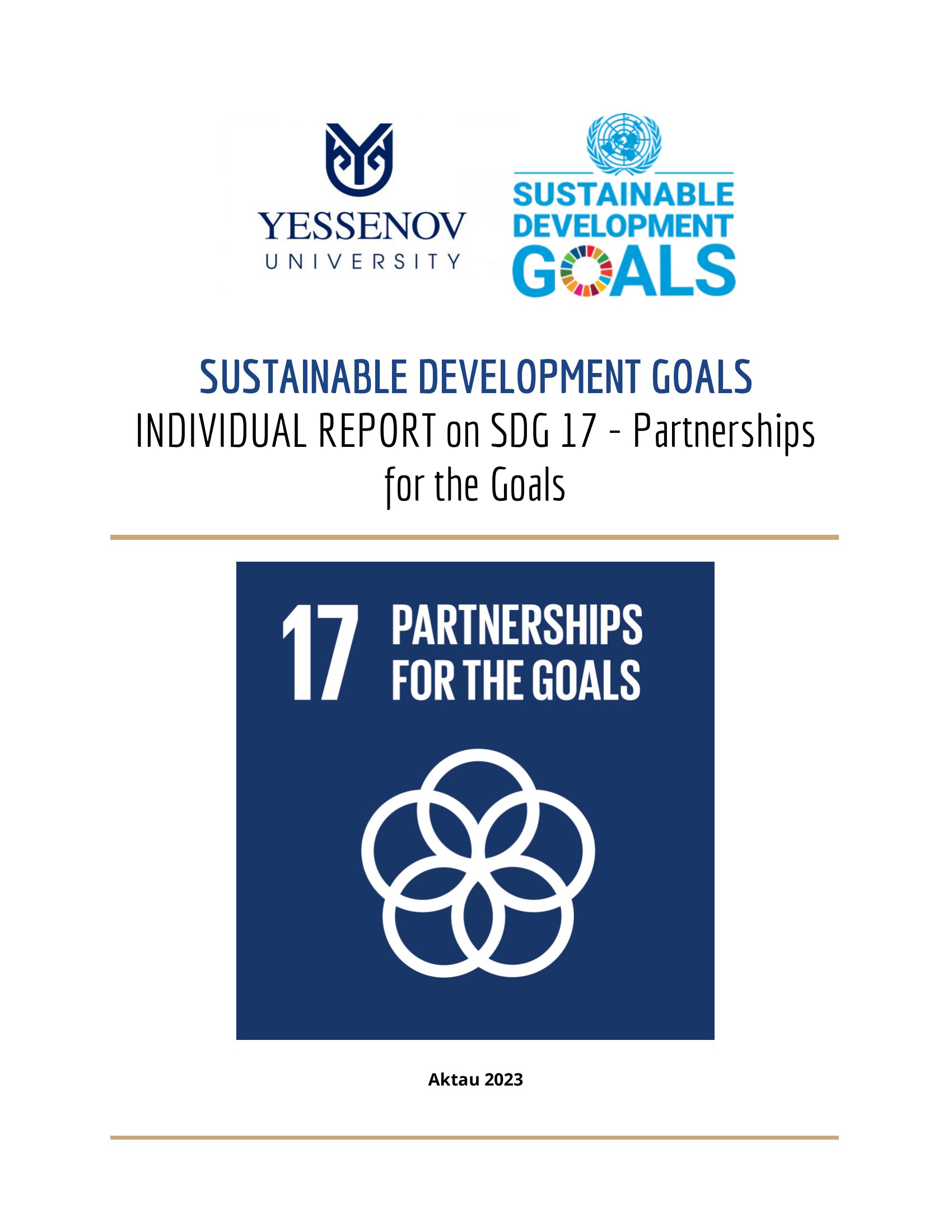 SDG 17 PARTNERSHIPS FOR THE GOALS – Yessenov University
