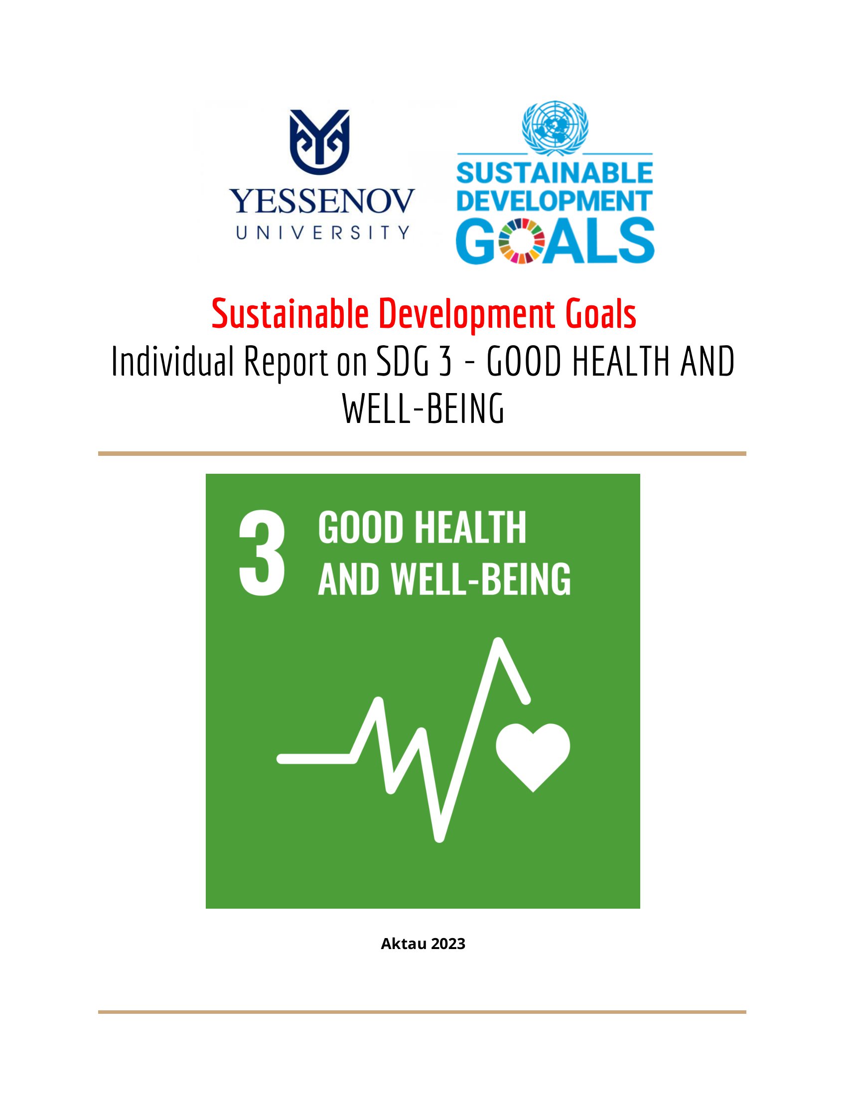 SDG 3 GOOD HEALTH AND WELL — BEING — Yessenov University